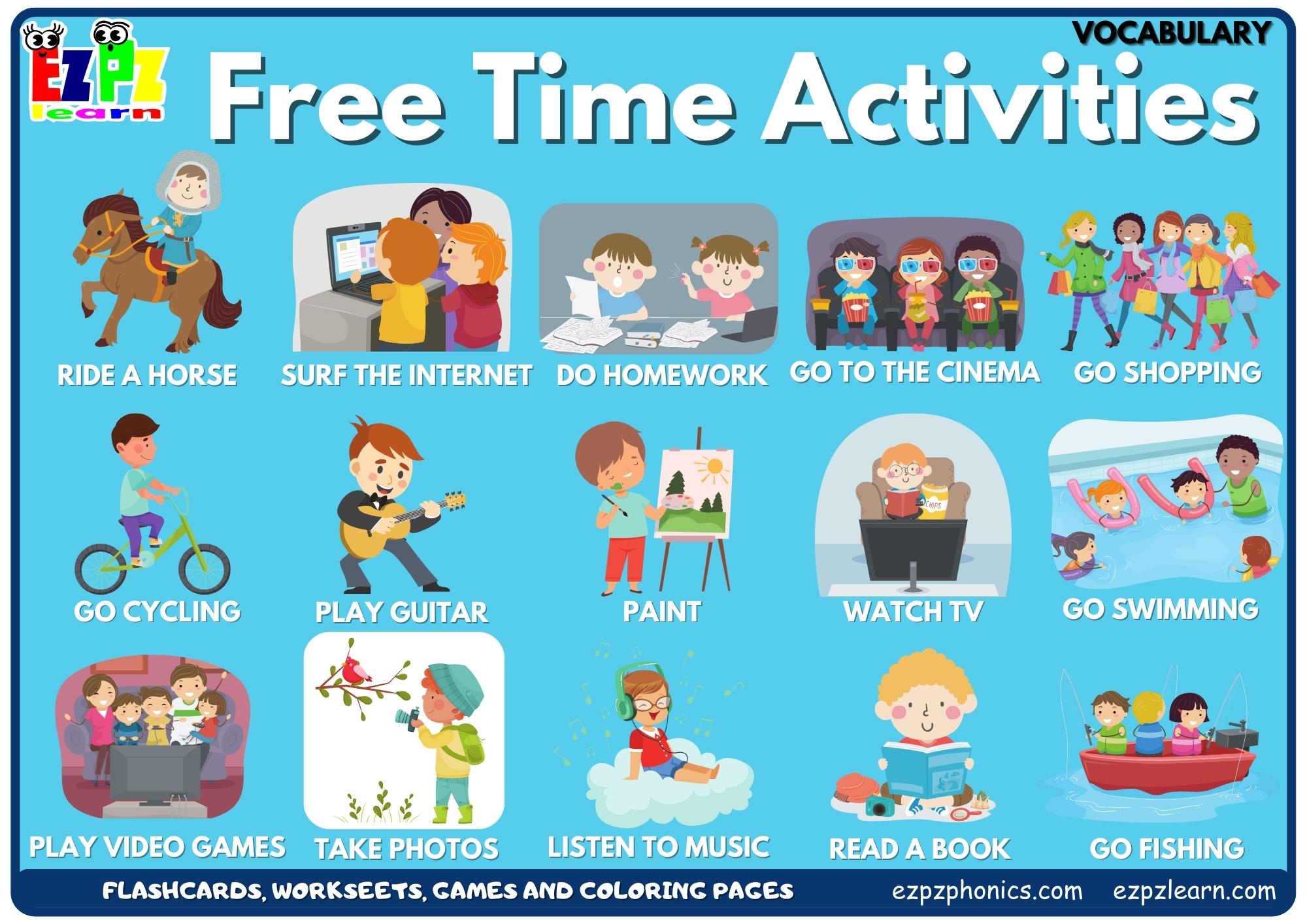Free Time Activities Ezpzlearn
